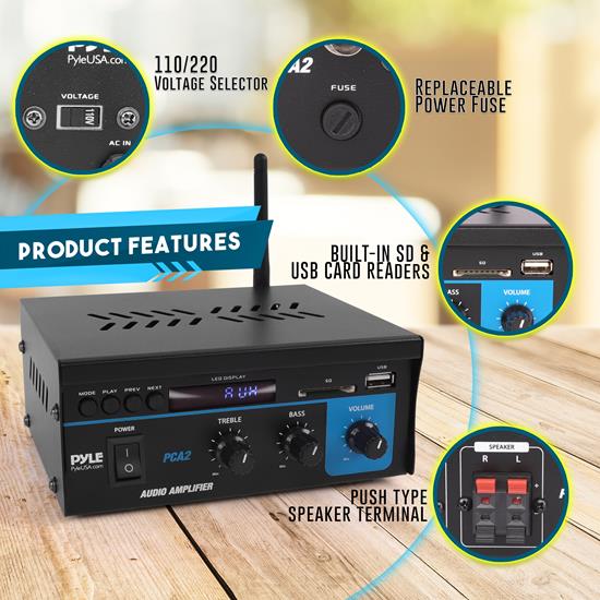 Pyle - PCA2 - Home and Office - Amplifiers - Receivers - Sound and ...