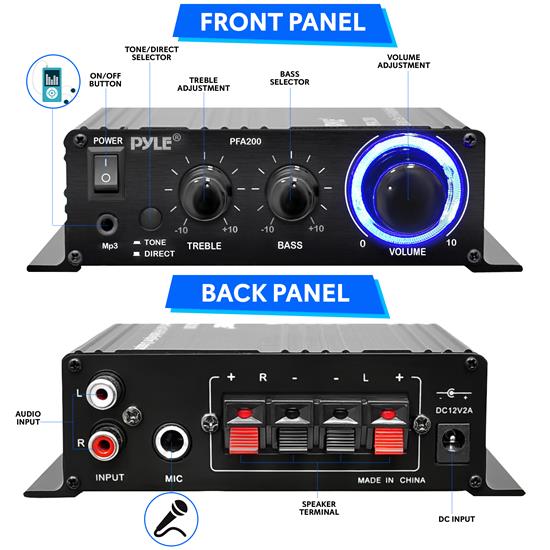 Pyle - PFA200 - Home and Office - Amplifiers - Receivers - Sound and ...