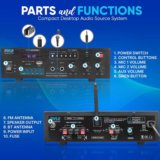 Pyle - PFA600BU - Home and Office - Amplifiers - Receivers - Sound and ...