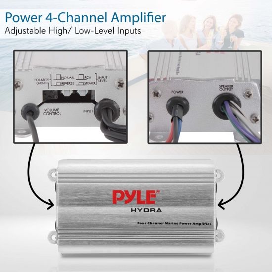 Pyle - PLMRKT4A - Marine and Waterproof - Amplifier & Speaker Kits