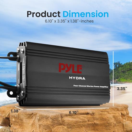 Pyle - PLMRMP3B - Marine and Waterproof - Vehicle Amplifiers - On the Road - Vehicle Amplifiers